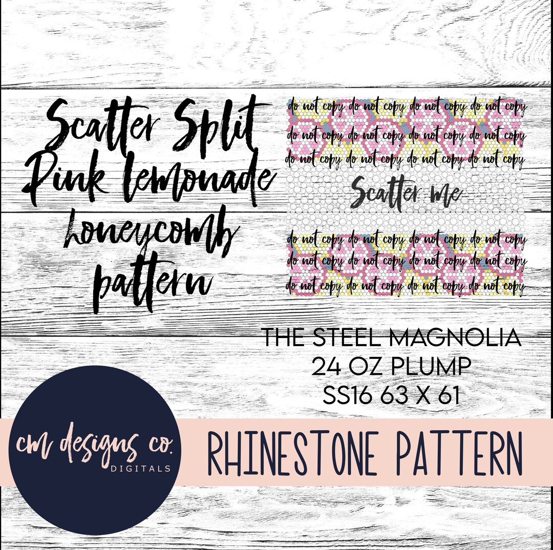 Scatter Split Rhinestone Pattern_pink Lemonade Rhinestone Pattern ...