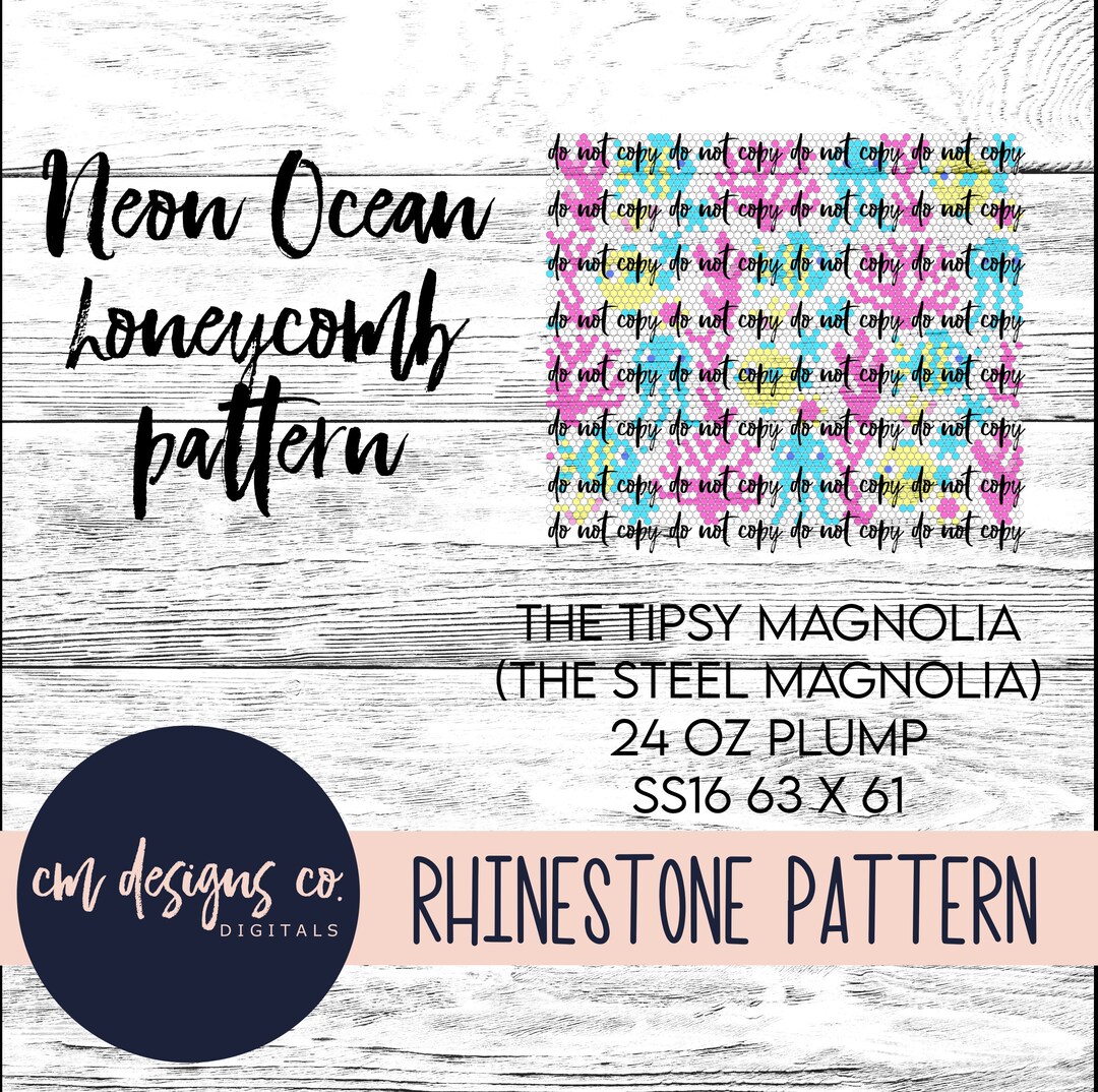 Neon Ocean Rhinestone Pattern_rhinestone Pattern_ocean Pattern_mermaid ...