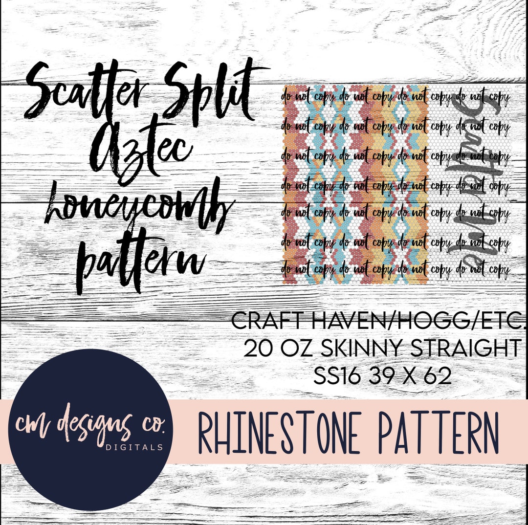 Aztec Scatter Split Rhinestone Pattern_rhinestone Template_rhinestone ...