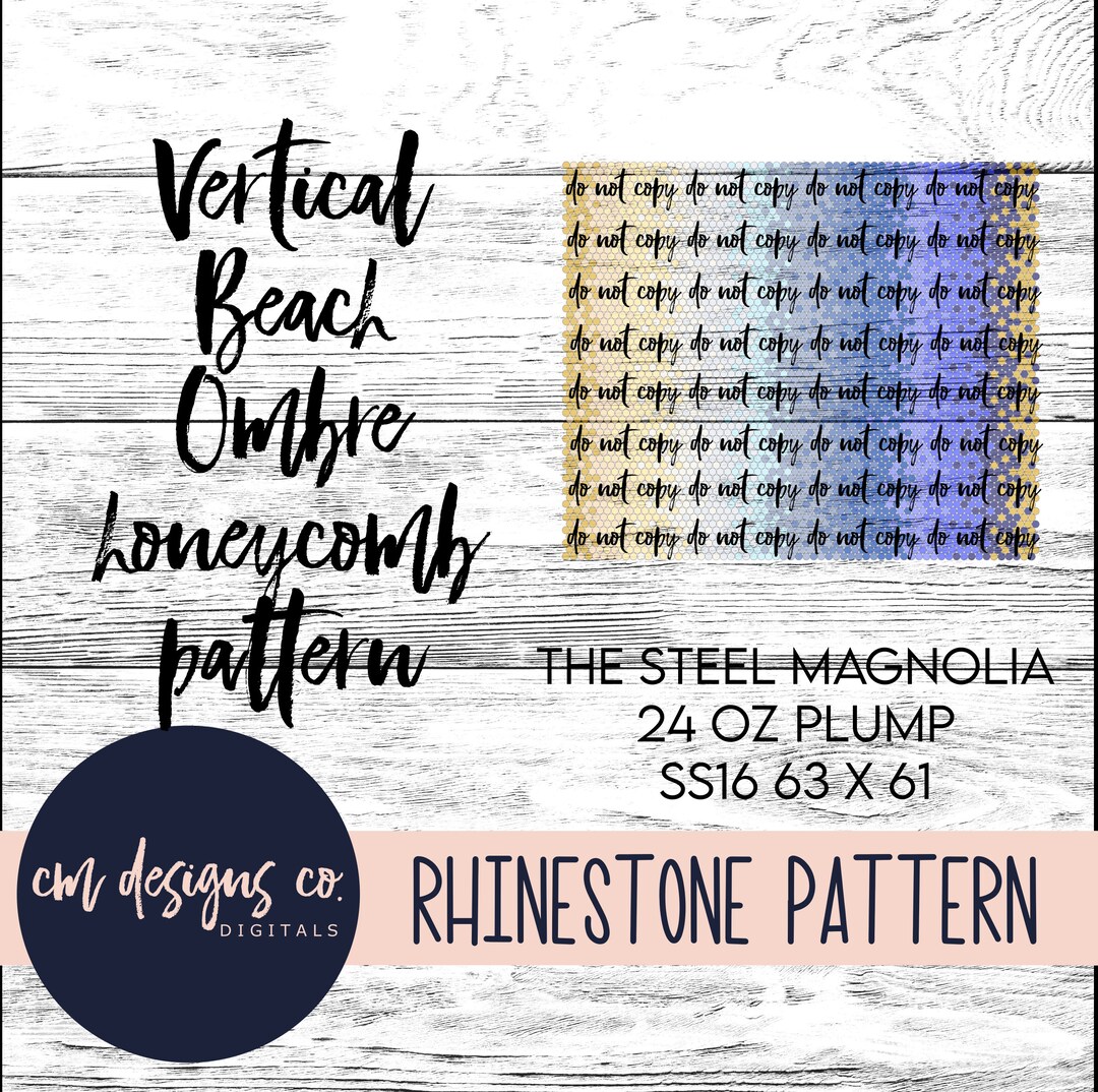 Vertical Beach Ombre Rhinestone Pattern_rhinestone Template_ss16_24 Oz ...