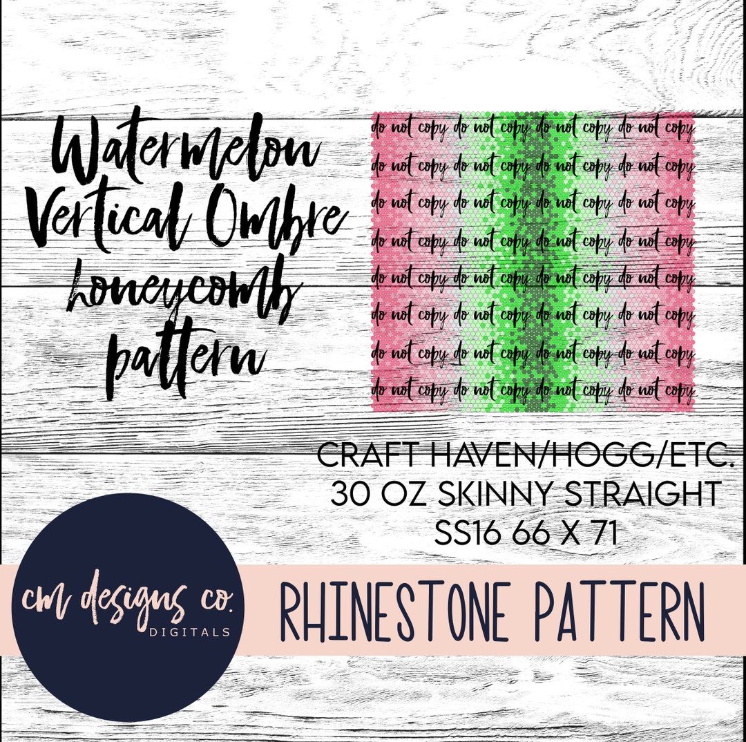 Watermelon Vertical Ombre Rhinestone Pattern_vertical Ombre Pattern ...