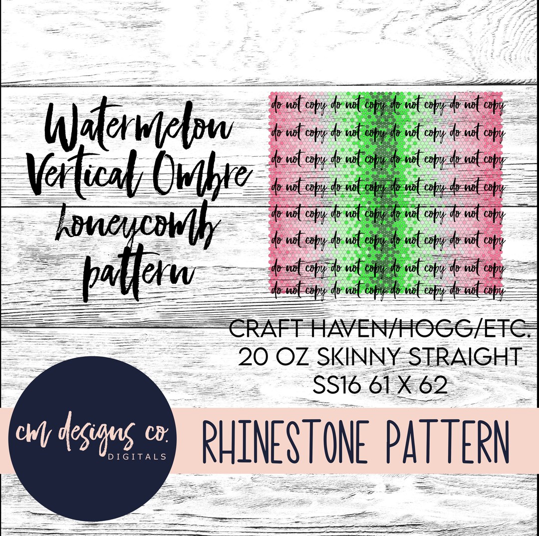 Watermelon Vertical Ombre Rhinestone Pattern_vertical Ombre Pattern ...
