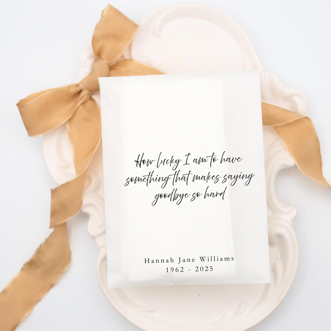 Personalised Funeral Tissue Favours Packs | How Lucky Am I | Tissue ...