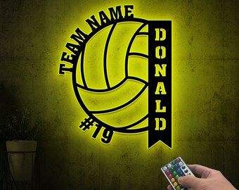 Personalized LED Volleyball Night Light Volleyball Light - Etsy