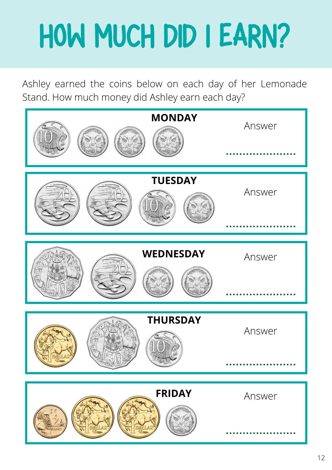 Financial Literacy Activity Bookset: Australian Money, Ages 5-8 ...