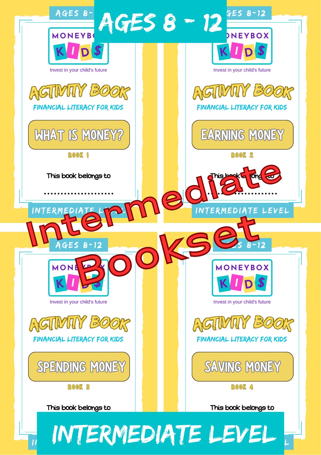 Kid's Guide to Money, Financial Literacy Activity Book Set (8-12 Years ...