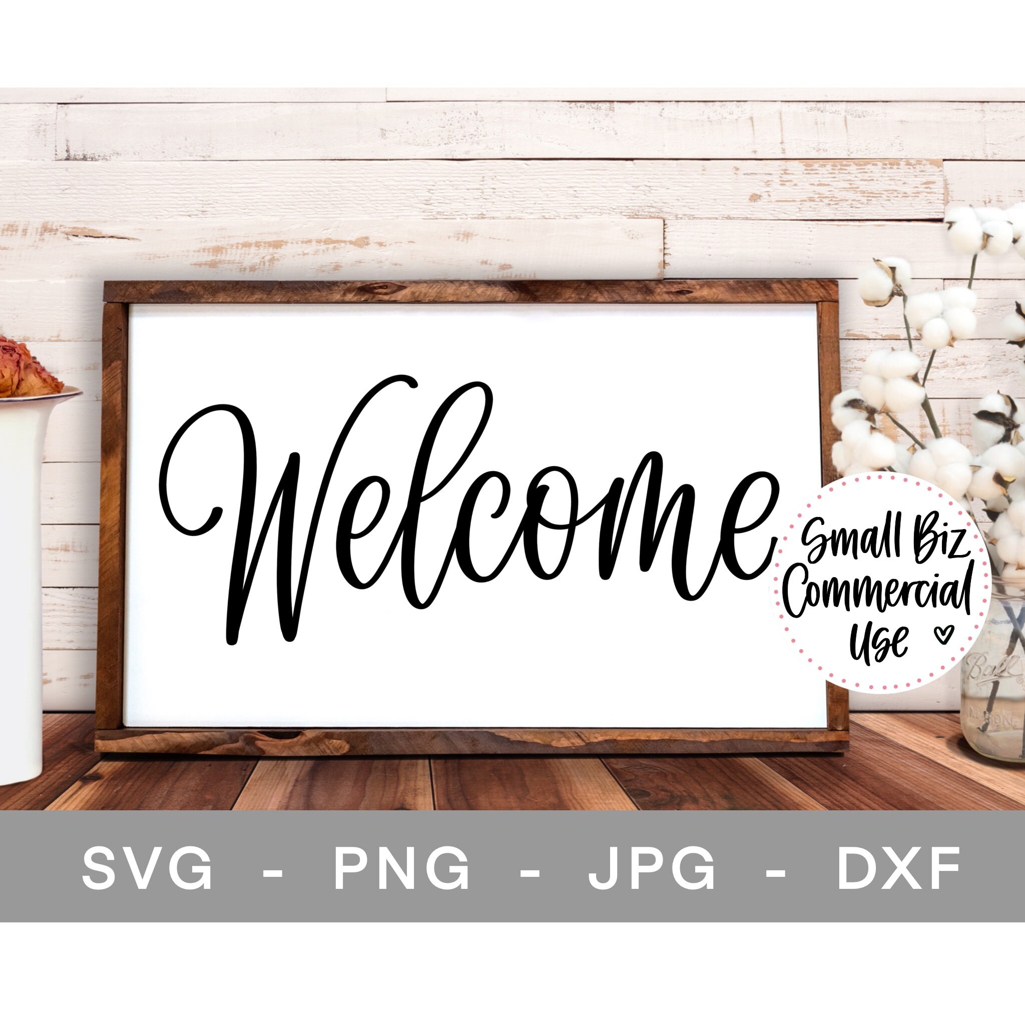 Welcome Hand Lettered SVG Files Cricut Silhouette Cut Files | Etsy