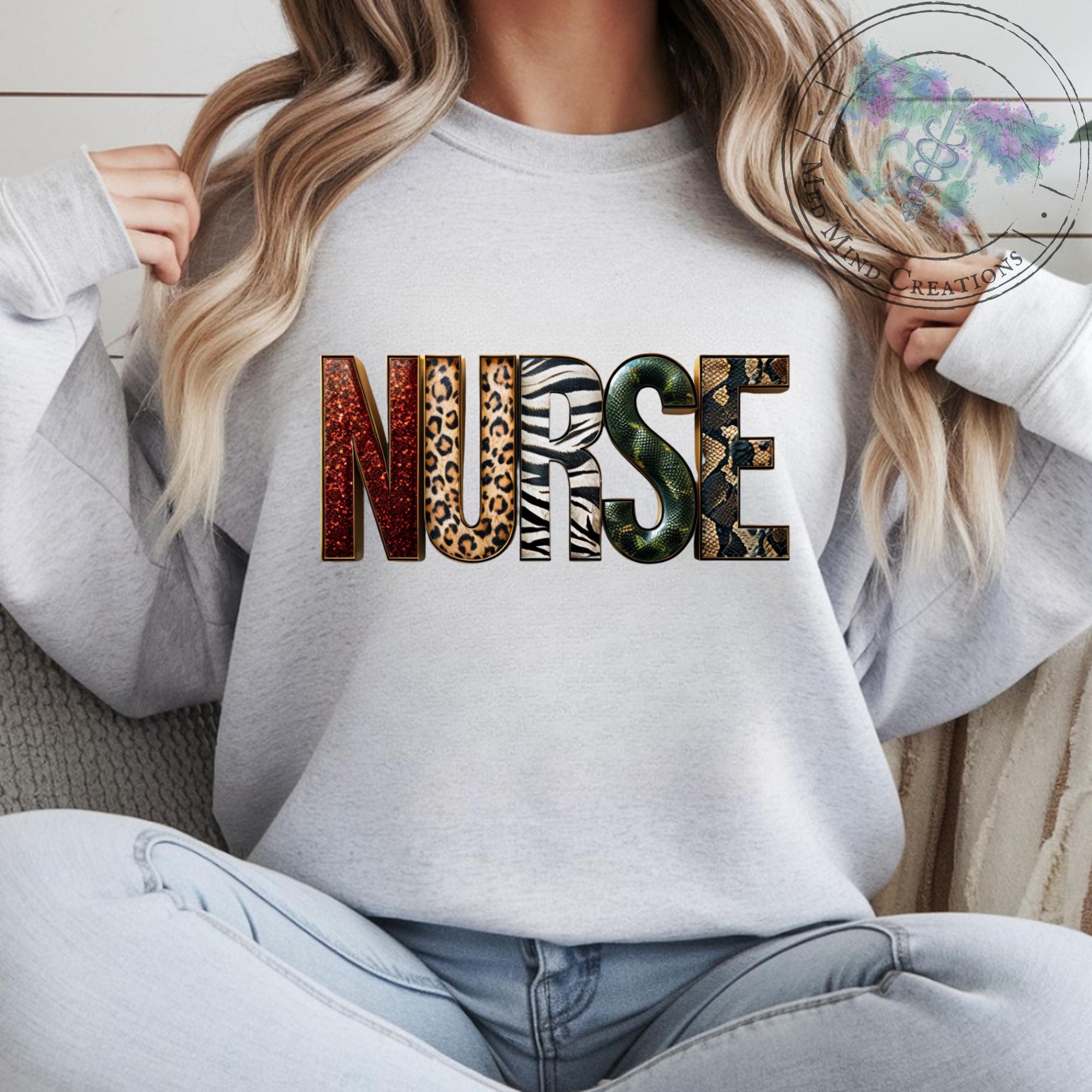 Animal Print Nurse PNG | Leopard, Zebra & Snake Pattern Design | Glam ...