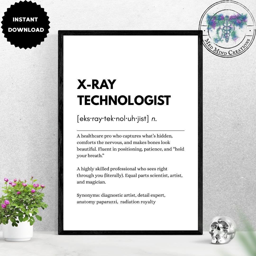 X-ray Technologist Definition Print | Radiology Gift | Medical Office ...