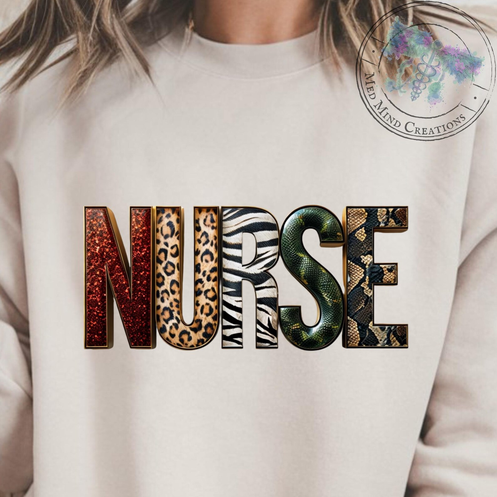Animal Print Nurse PNG | Leopard, Zebra & Snake Pattern Design | Glam ...