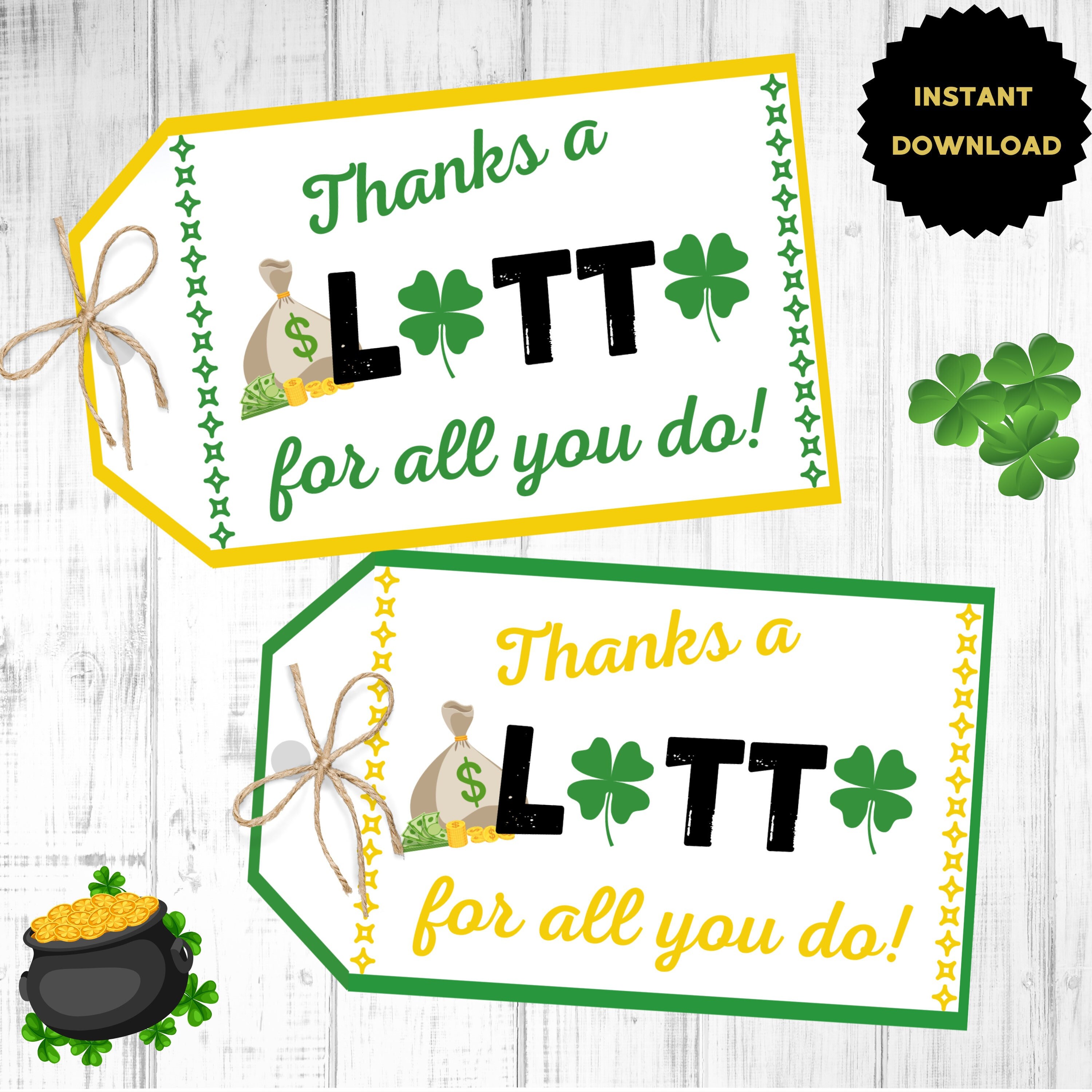 INSTANT DOWNLOAD Thanks, A Lotto for All You Do Staff Appreciation Gift ...