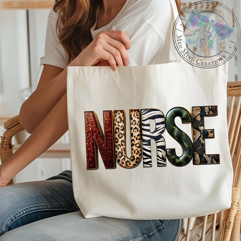 Animal Print Nurse PNG | Leopard, Zebra & Snake Pattern Design | Glam ...