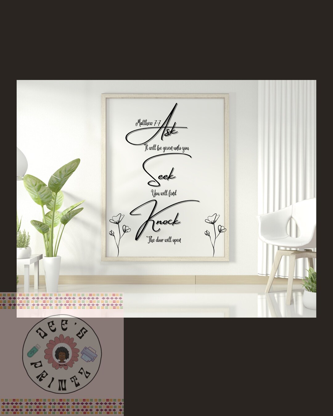 Inspirational Christian Art Bundle: 7 Designs, PDF & PNG Files for ...