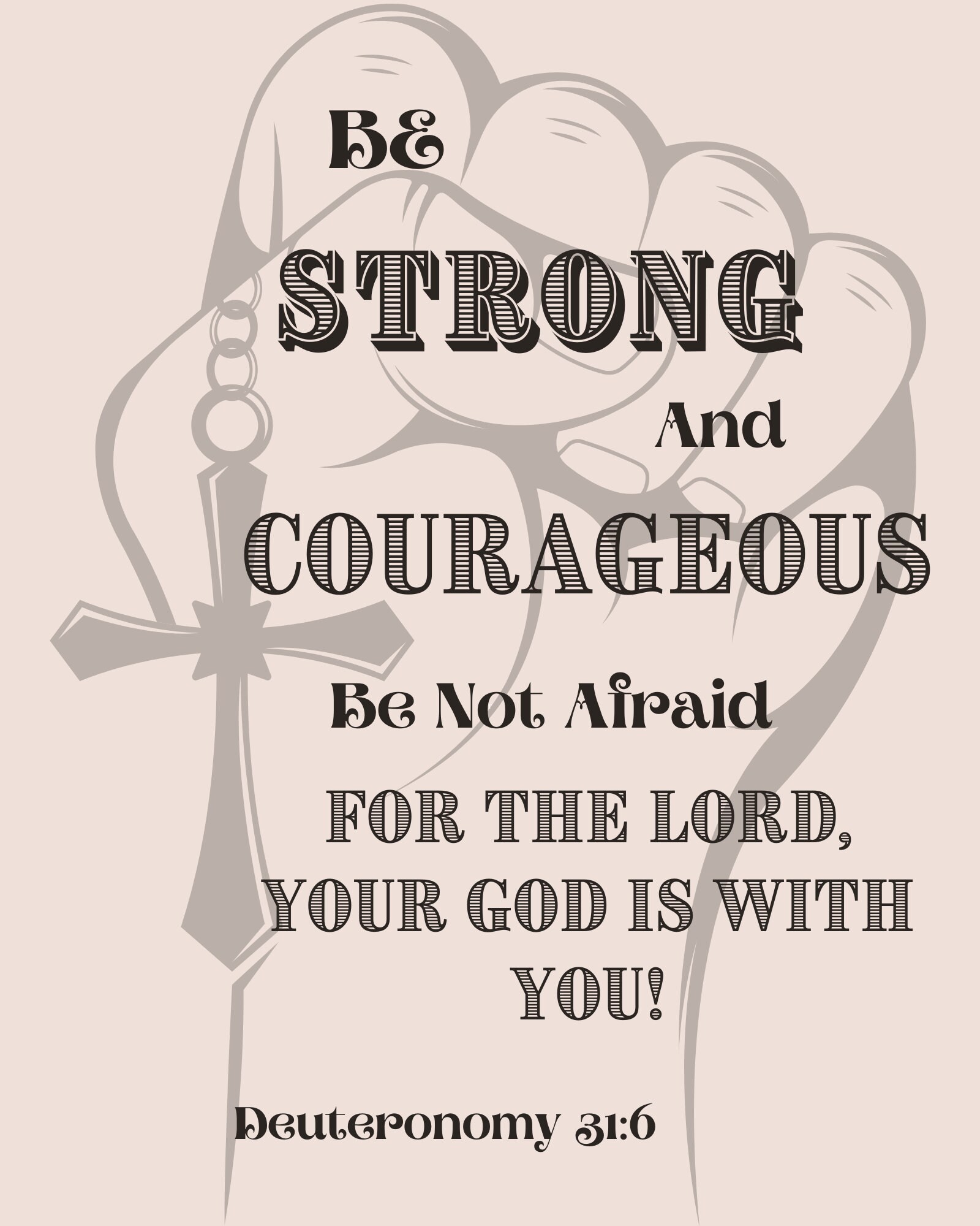 Deuteronomy 31:6 Be Strong and Courageous Scriptural Canvas Wall Decor ...