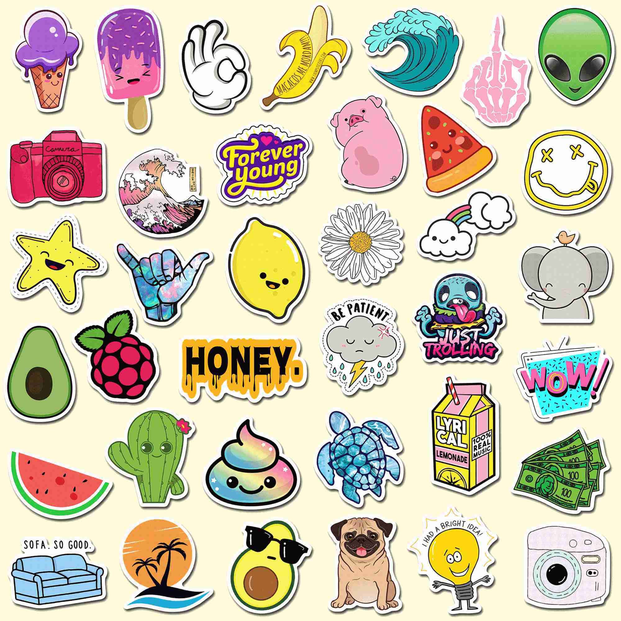 Sticker 50 STK Frische süße interessante kreative lustige | Etsy