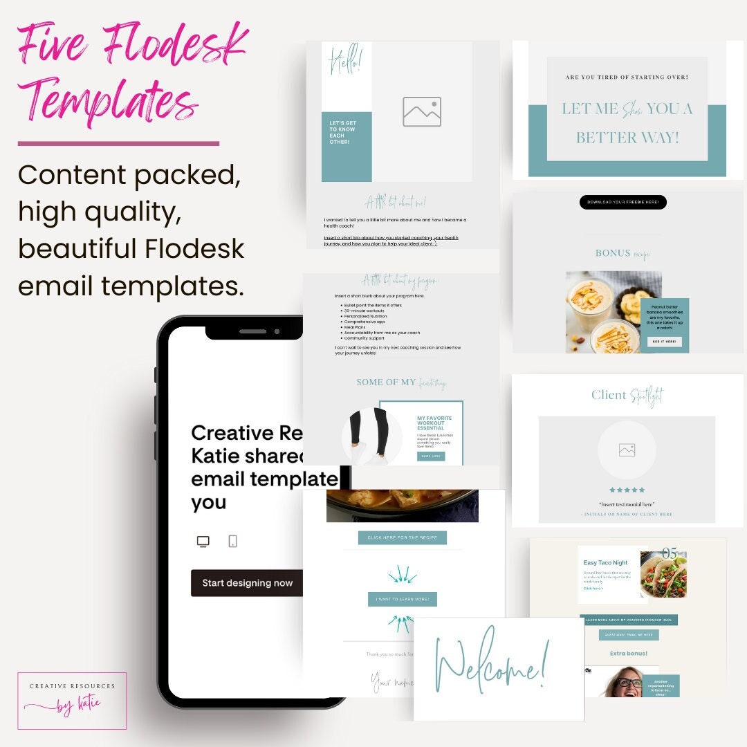 Health & Wellness Flodesk Email Templates - Etsy