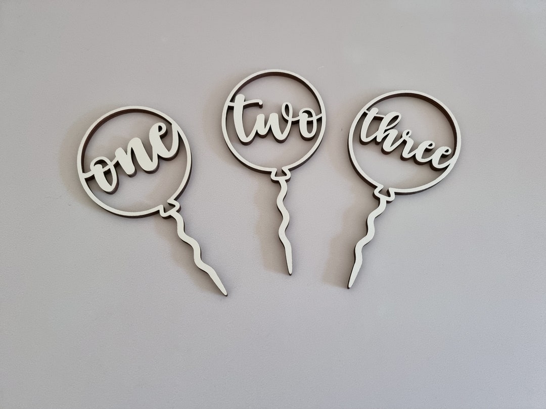 Balloon With Number as Word Cake Toppers - Etsy