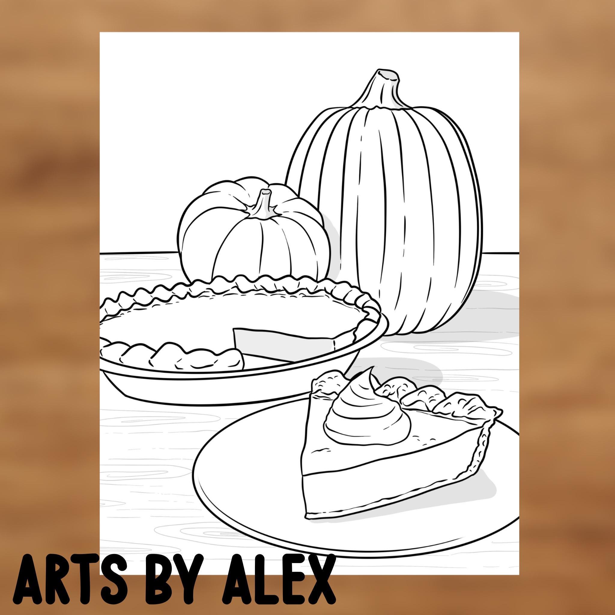 Fall Treats Coloring Pages, Fall Coloring Pages, Fall Coloring Activity ...