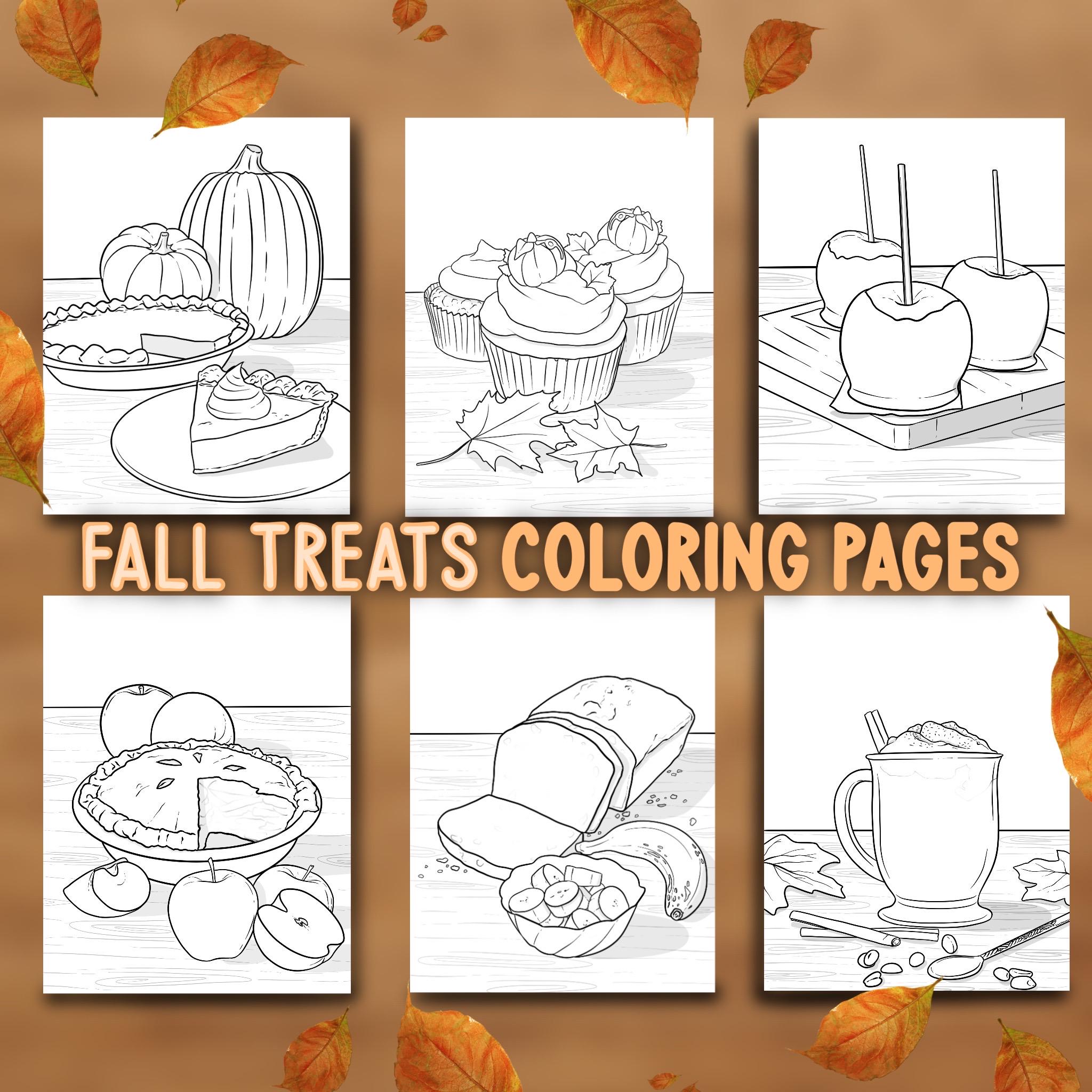 Fall Treats Coloring Pages, Fall Coloring Pages, Fall Coloring Activity ...