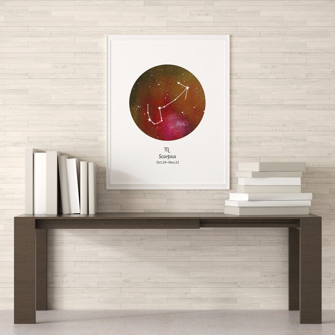Scorpius Zodiac Constellation-star Map,personalized Star,instant ...