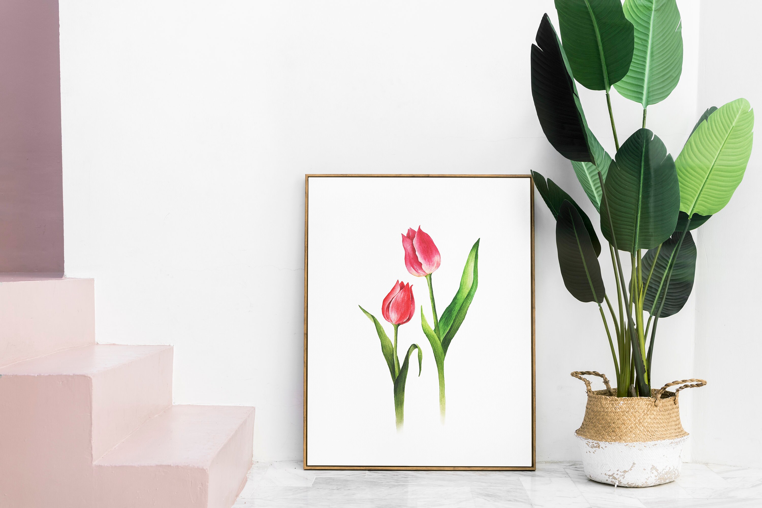 Tulip Flower Wall Art Printable Watercolor - Etsy