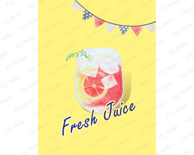Colorful Retro Juice Printable Wall Art - Etsy