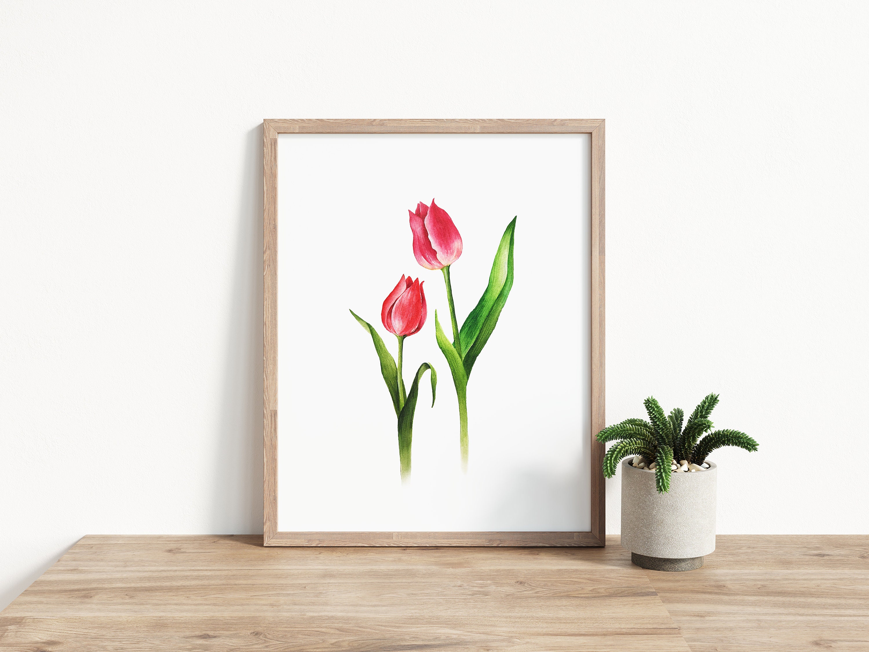 Tulip Flower Wall Art Printable Watercolor - Etsy