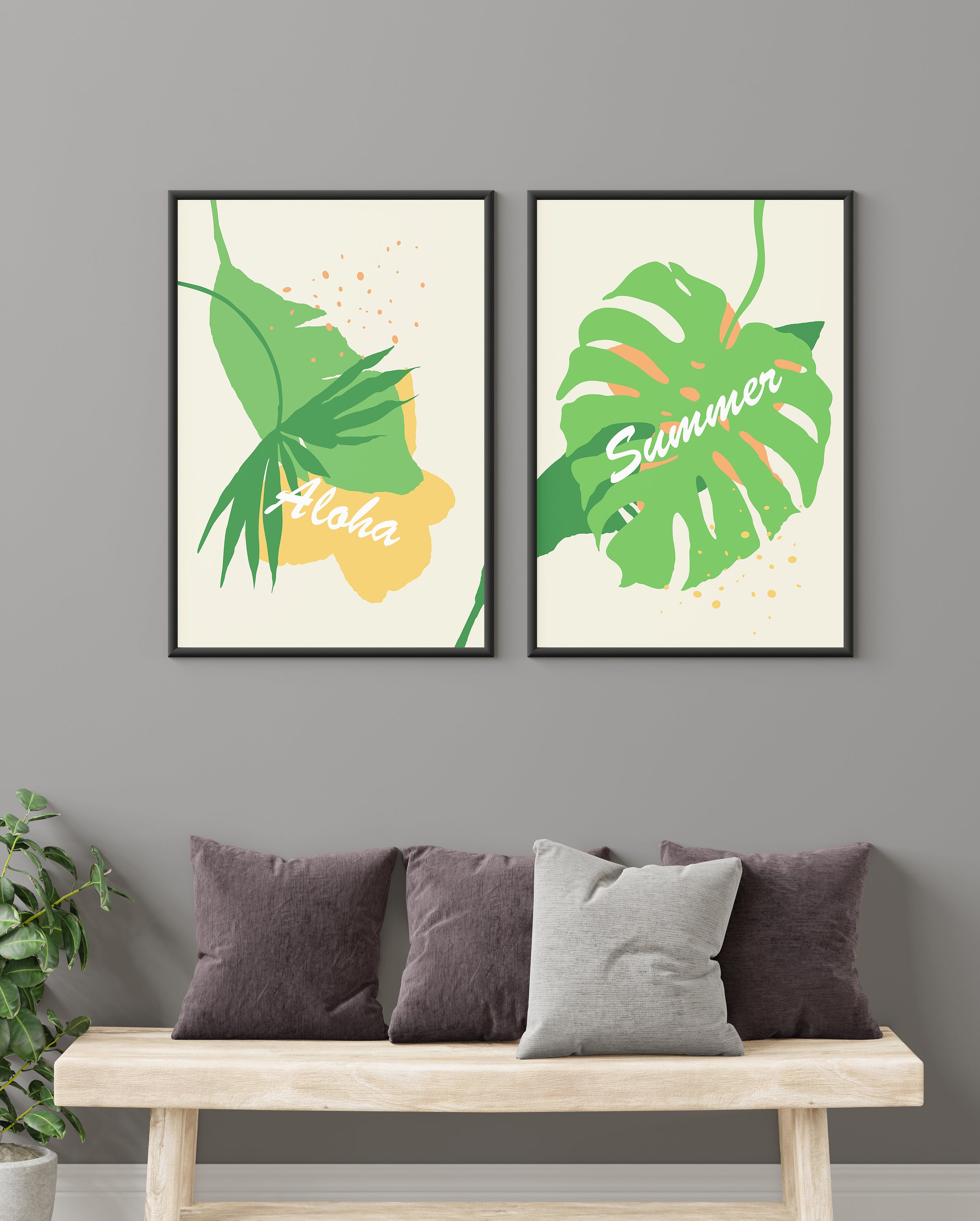 Tropical Leaf, Monstera Plant Series Wall Art Instant Printable - Etsy