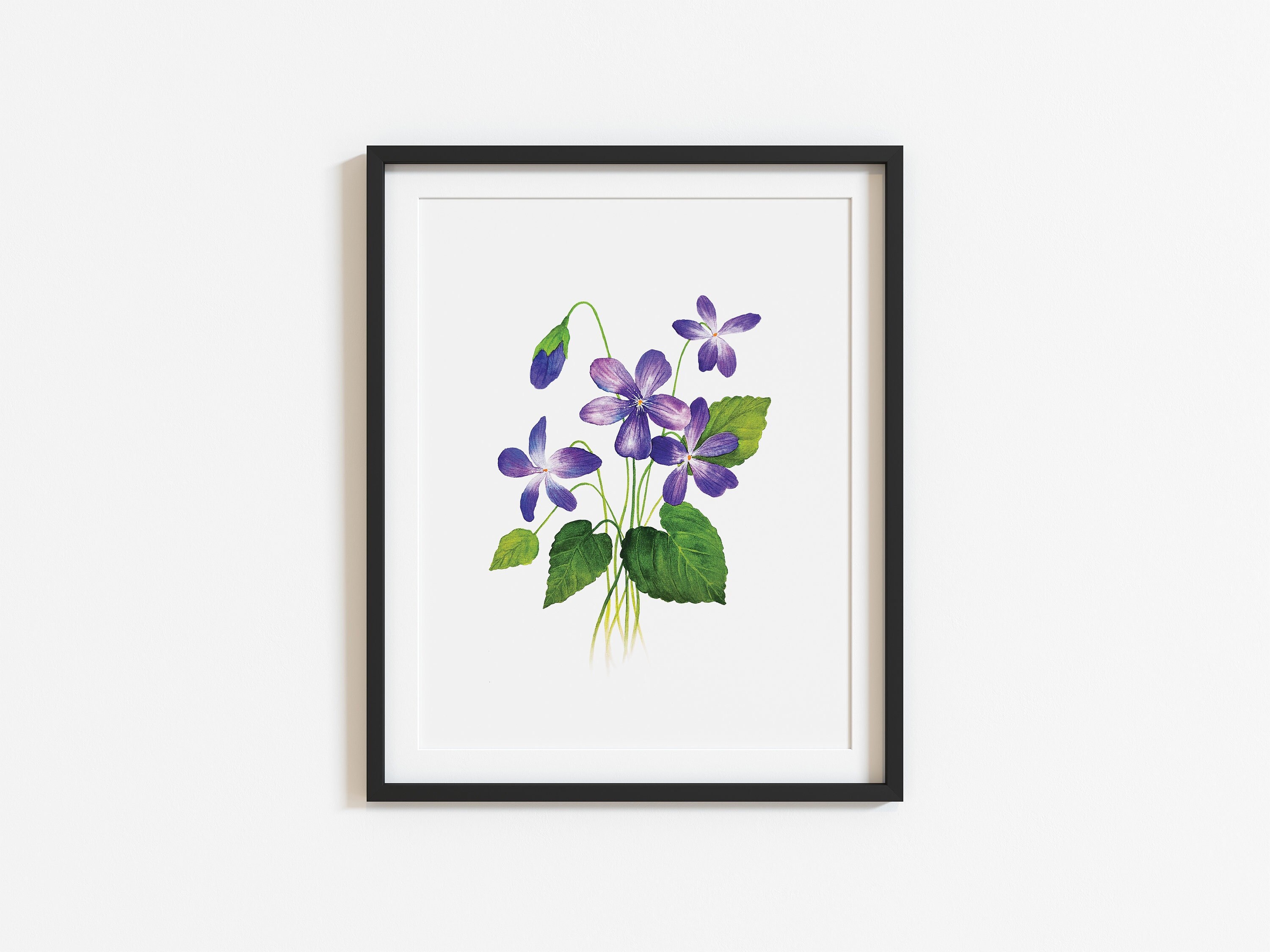 Violet Flower Wall Art Instant Printable Watercolor - Etsy