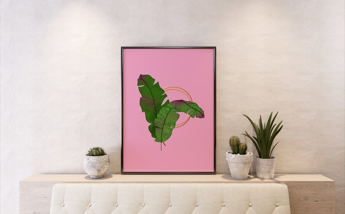 Tropical Banana Leaf Wall Decor Instant Printable - Etsy