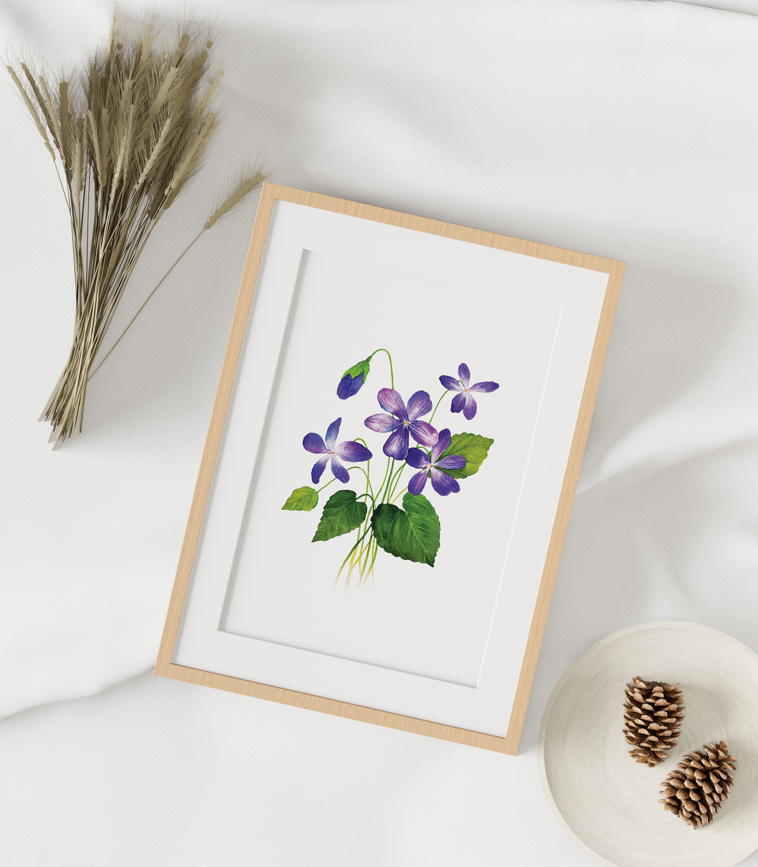 Violet Flower Wall Art Instant Printable Watercolor - Etsy