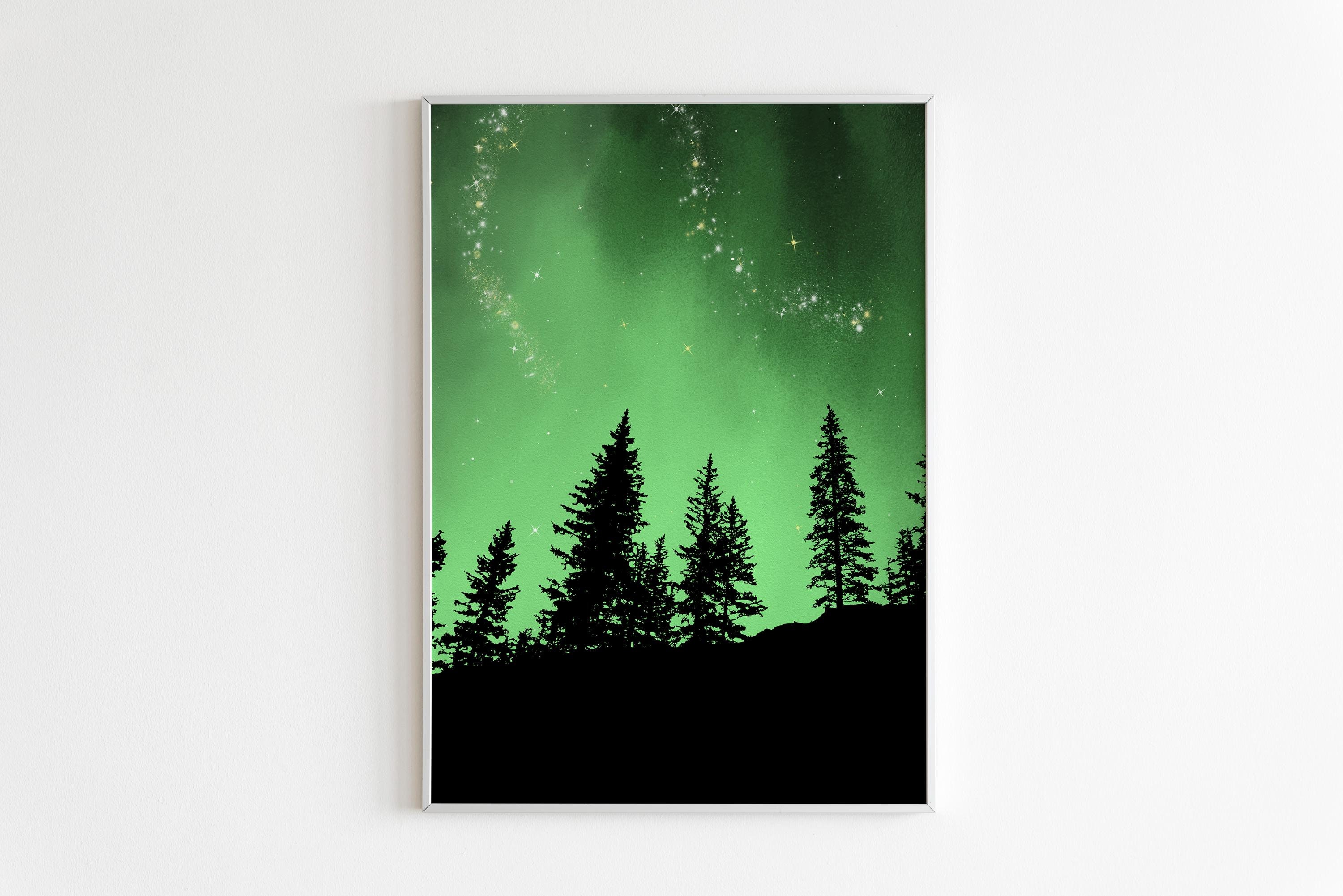 Stars in the Night Sky in the Forest Printable Wall Art - Etsy