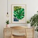Tropical Leaves Monstera Wall Decor Instant Printable Watercolor - Etsy