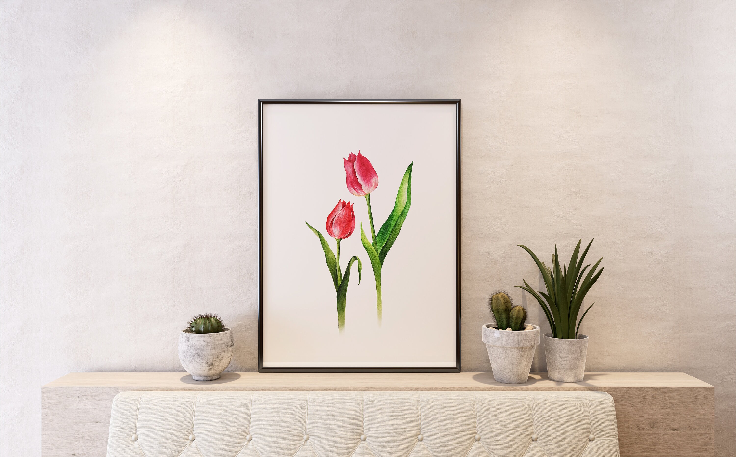 Tulip Flower Wall Art Printable Watercolor - Etsy