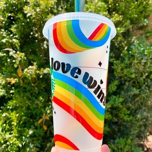 Pride Cold Cup 24oz Venti Love is Love Cup Love Wins Tumbler - Etsy