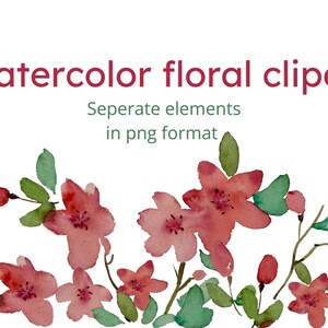 Watercolor Floral Clipart, Deep Pink, Coral Pink, Flower Bouquets Clip ...