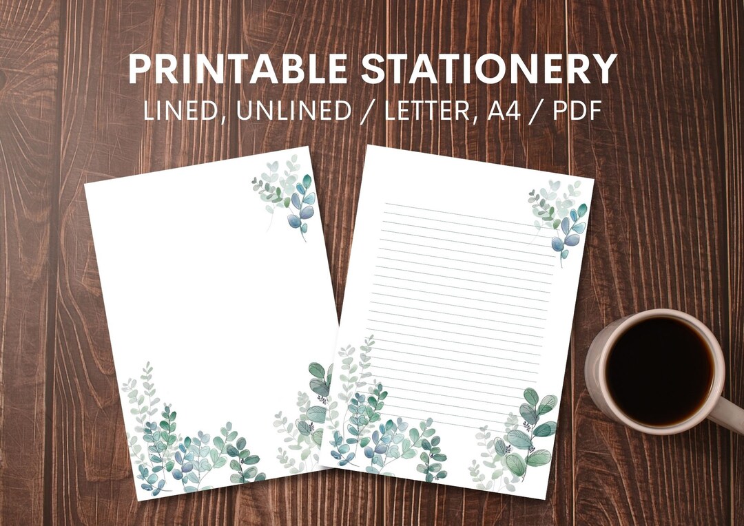 Printable Stationery, Stationery Letter Paper, Digital Download ...
