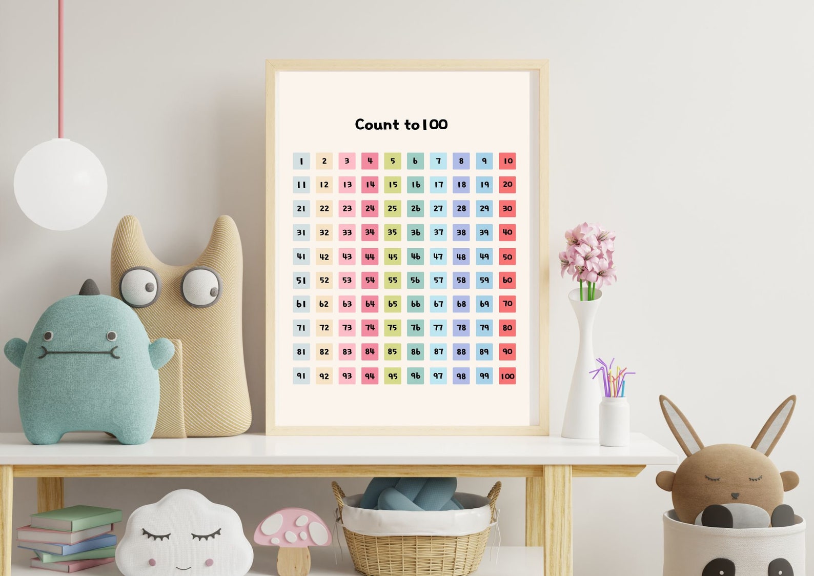 Hundreds Chart Printable, Educational Posters, Number Chart, Numbers 1 ...