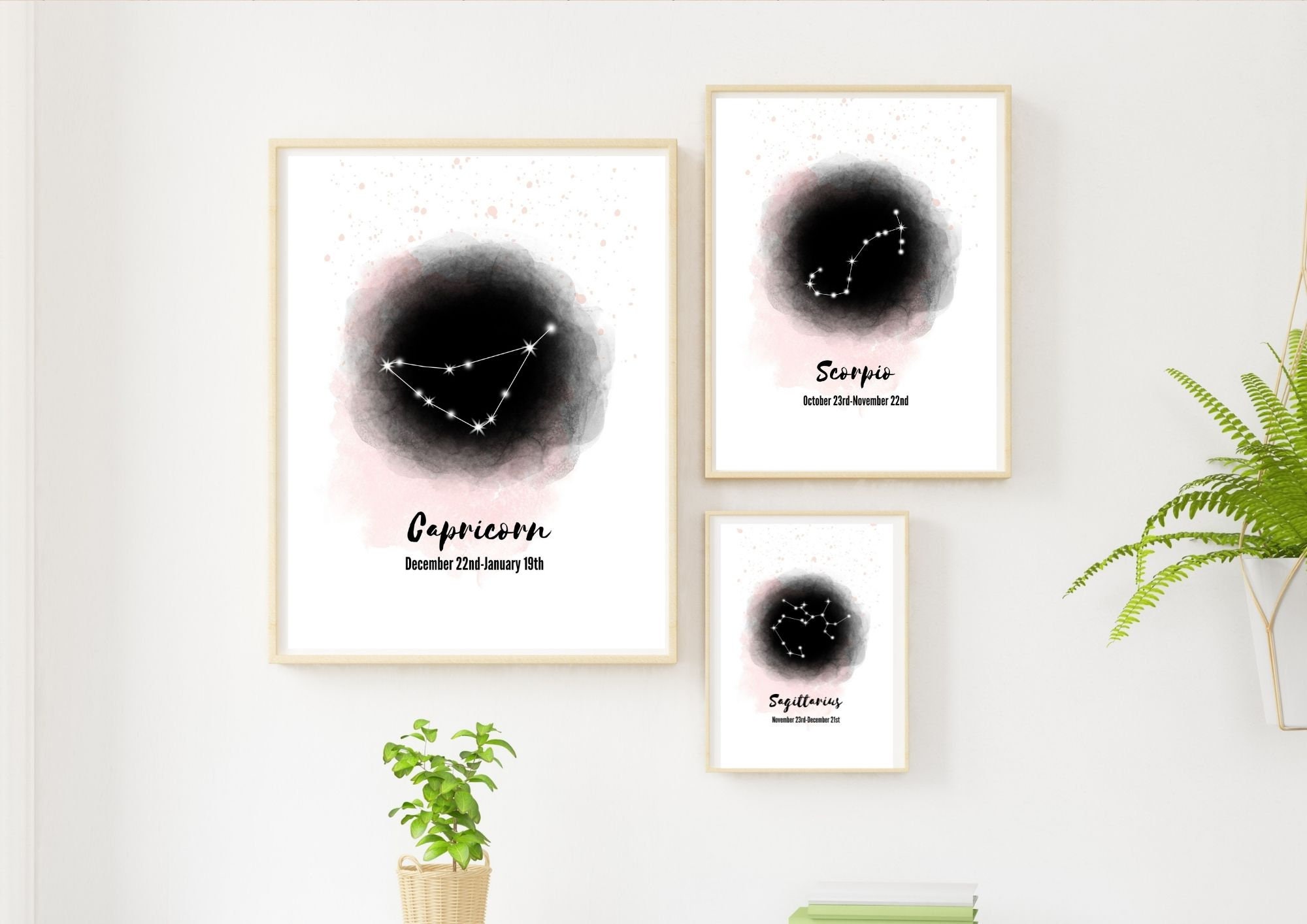 Printable 12 Constellations, Constellations Bundle, Zodiac Wall Decor ...