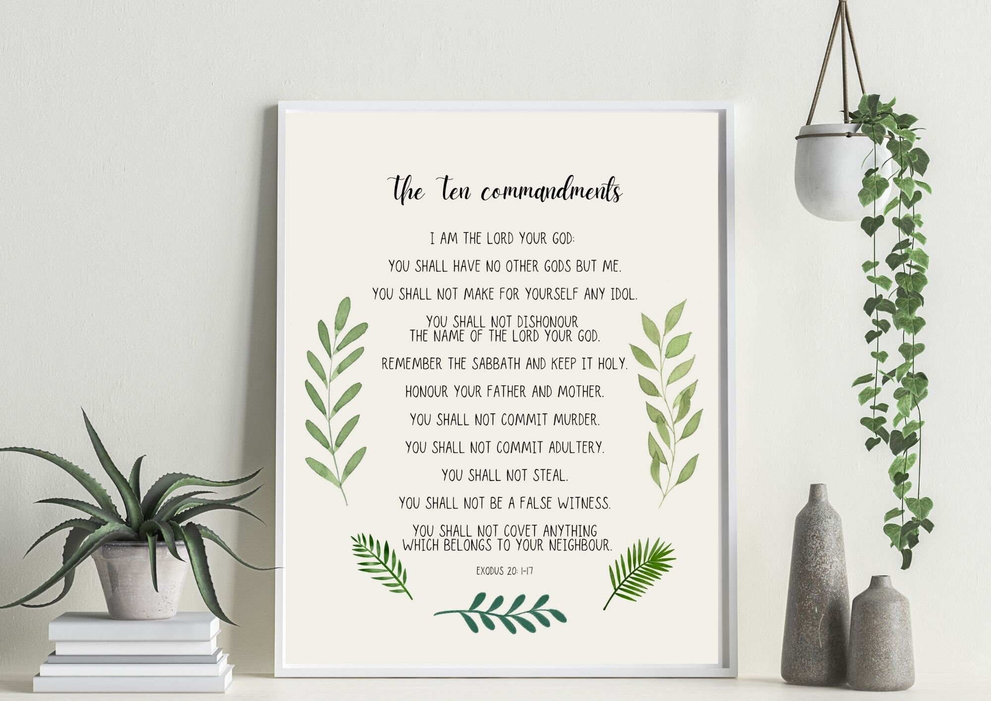 10 Commandments Wall Art, Bible Quotes Home Decor, Christian Scripture ...