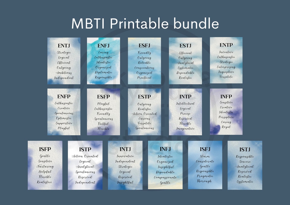 Printable MBTI Wall Art MBTI Printable Bundle MBTI Print Set - Etsy