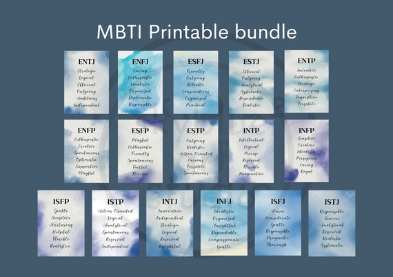 Printable MBTI Wall Art MBTI Printable Bundle MBTI Print Set - Etsy