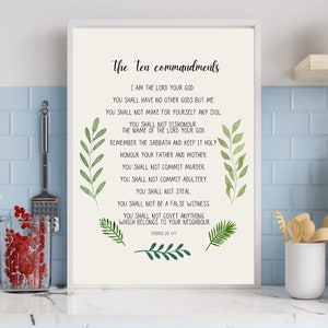 10 Commandments Wall Art, Bible Quotes Home Decor, Christian Scripture ...