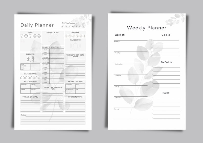 Printable Daily Planner Printable Weekly Planner Journal - Etsy
