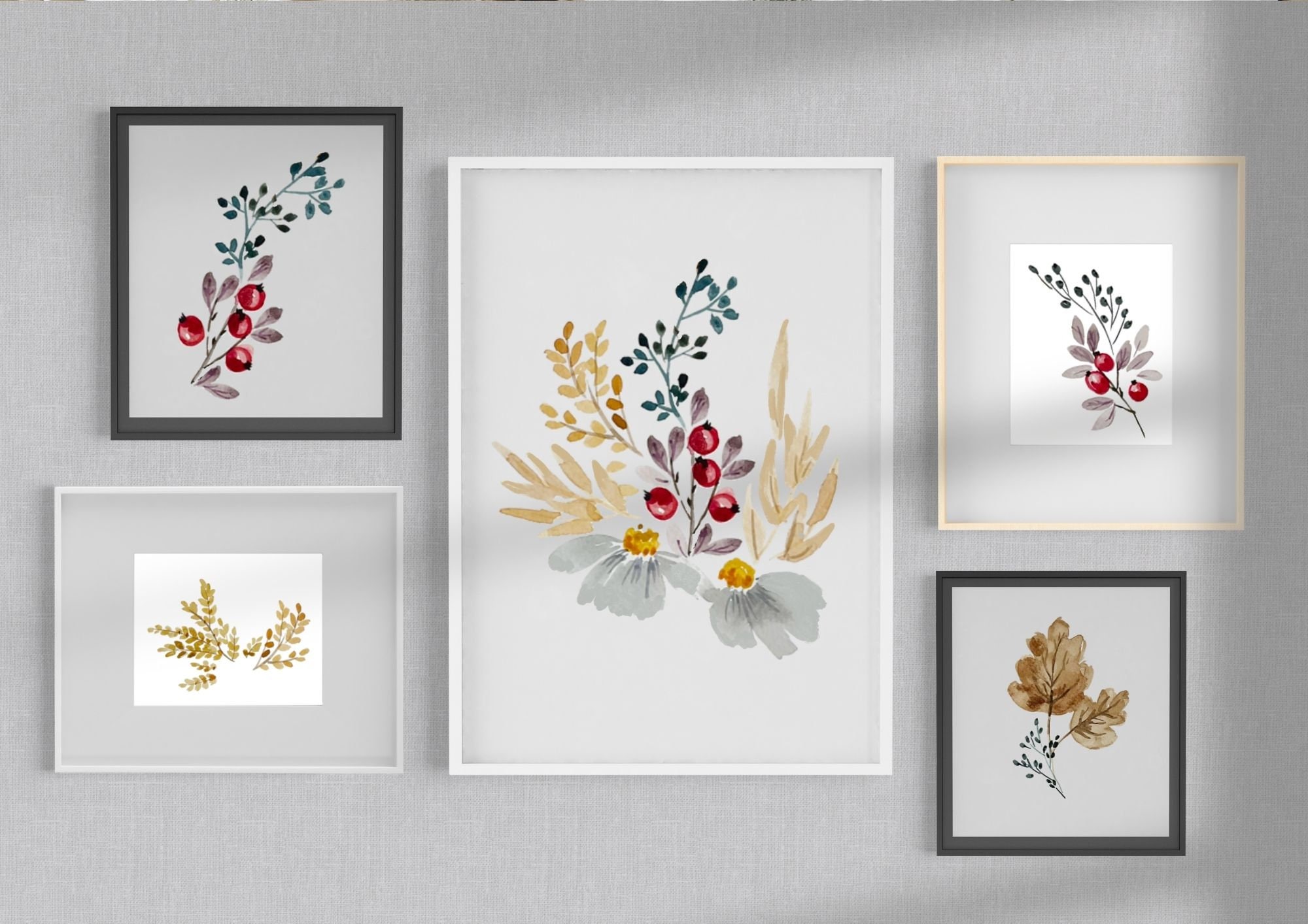 Autumn Leaves Clipart, Thanksgiving Clipart, Watercolor Fall Clipart ...