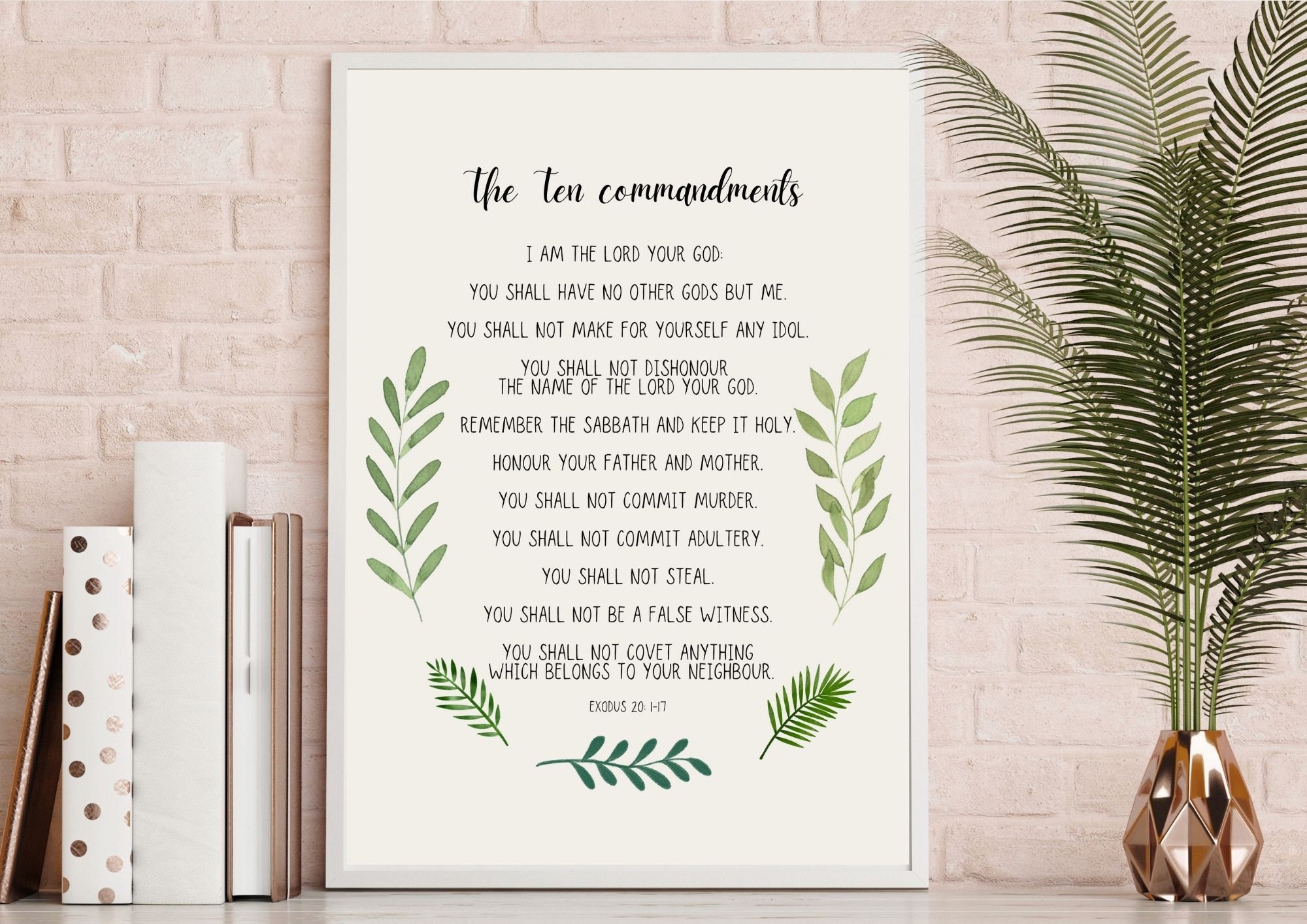 10 Commandments Wall Art, Bible Quotes Home Decor, Christian Scripture ...