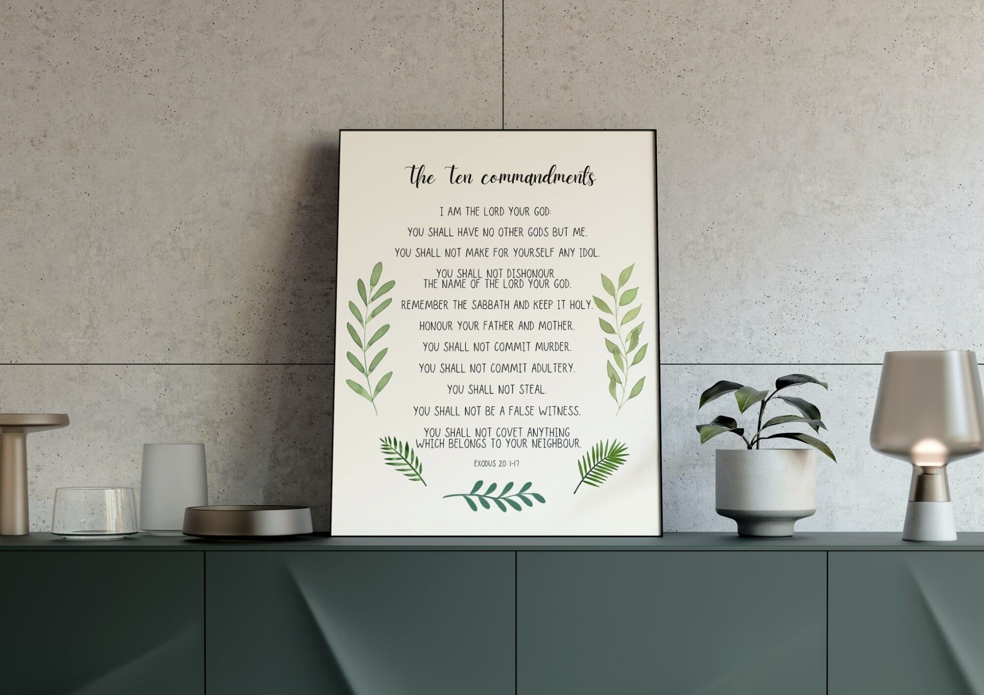 10 Commandments Wall Art, Bible Quotes Home Decor, Christian Scripture ...