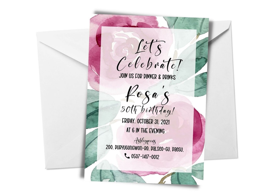 Editable Invitation Card Personalized Invitation Card - Etsy