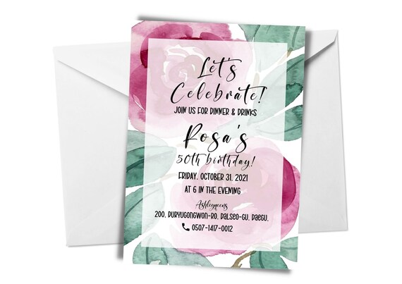 Editable Invitation Card Personalized Invitation Card | Etsy