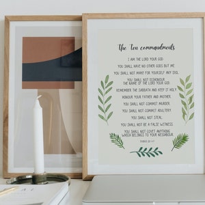 10 Commandments Wall Art, Bible Quotes Home Decor, Christian Scripture ...